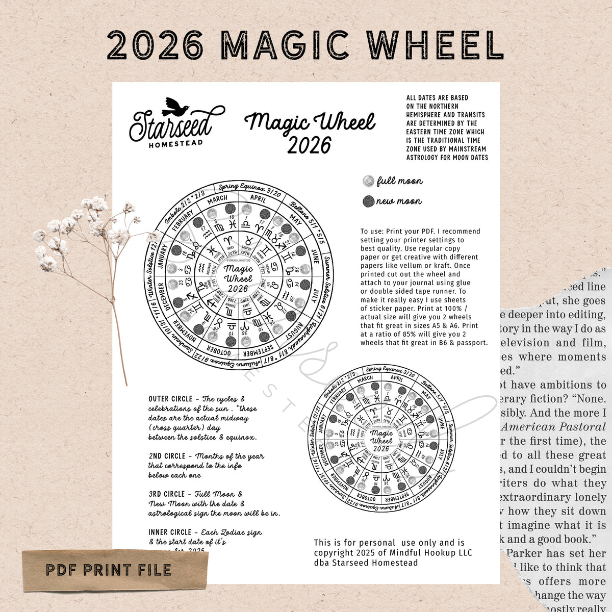 2026 MAGIC WHEEL PRINTABLE – Mindful Hookup LLC dba StarSeed Homestead